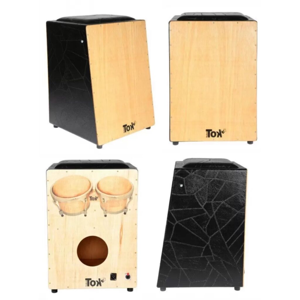 CAJON TOK ELETRICO PRETO/NATURAL 101 C/BONGO EMBUTIDO – Rossi