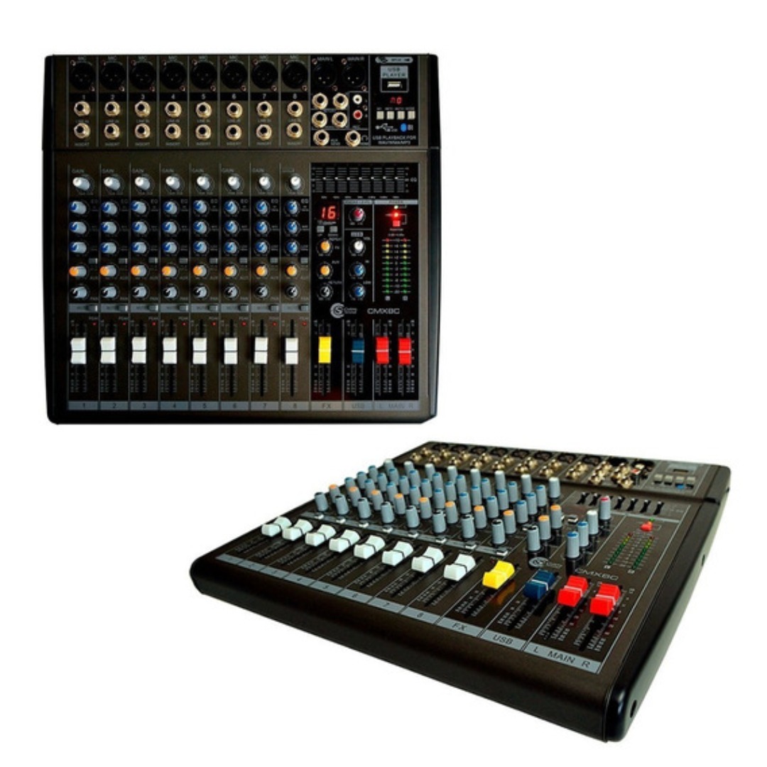 MIXER CUSTOM SOUND 8 CANAIS USB BLUETOOTH CMX8C CINZA – Rossi